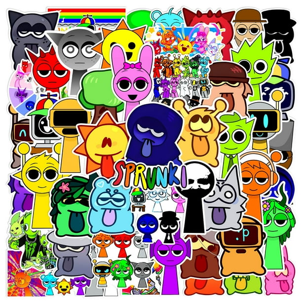 Sprunki Toys Sprunki Stickers 52 Piezas Pegatinas de Graffit para ...