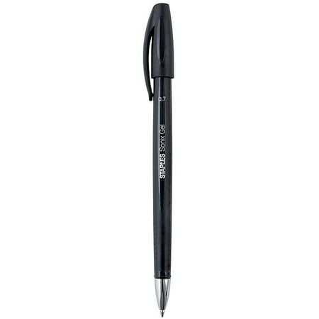 Staples Sonix Gel-Ink Pens with Cap - Medium Point - Black - 1 Dozen by ...