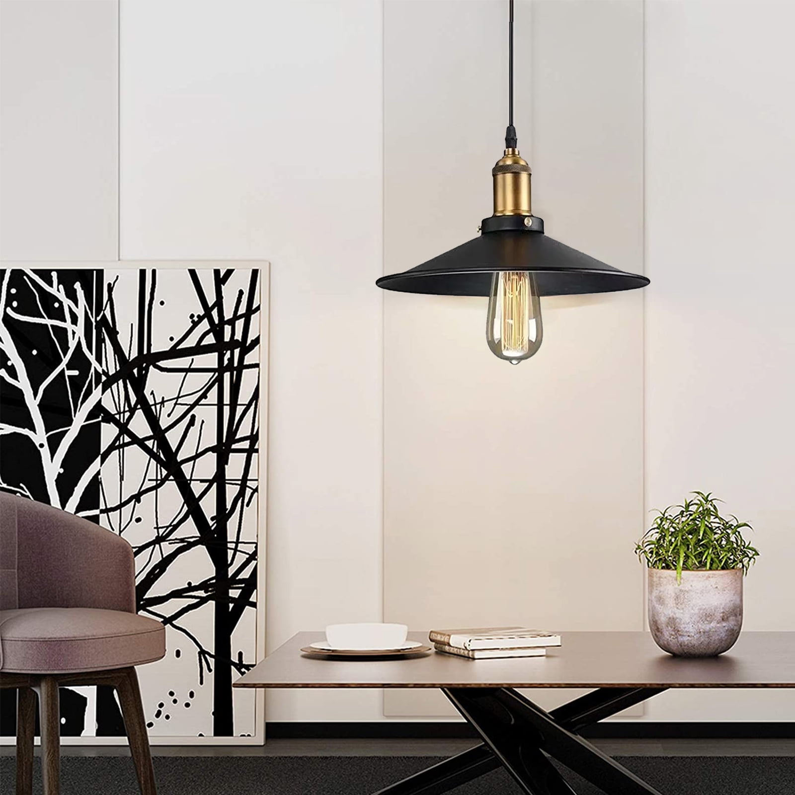 MONOBIN Farmhouse Industrial Metal Pendant Light, Retro Chandelier ...