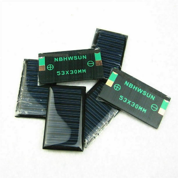 10X DIY Toy 5V 30mA 53X30mm Micro Mini Small Power Solar Cells Panel ...