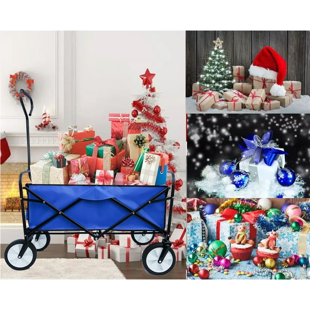 Collapsible Wagon with Wheels, Enlarged Capacity Garden Shopping Beach ...