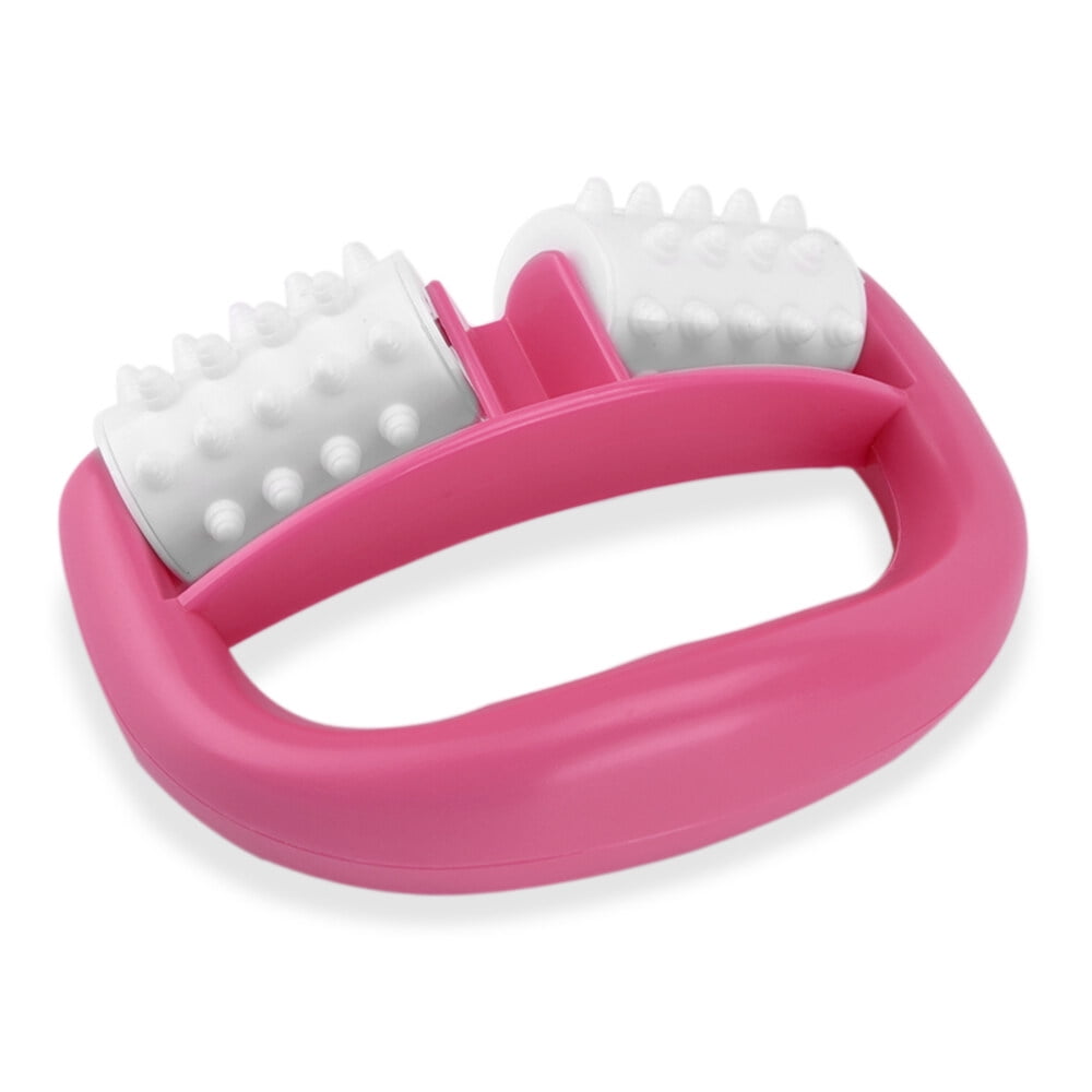 Rodillo masajeador manual de doble rueda en color rosa - Alivia ...