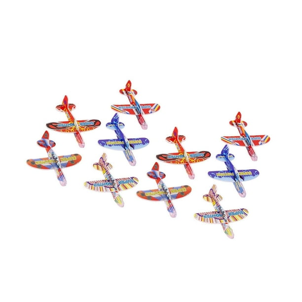 10 Pieces Paper Airplane Toys Set Fun foam airplane glider Birthday ...