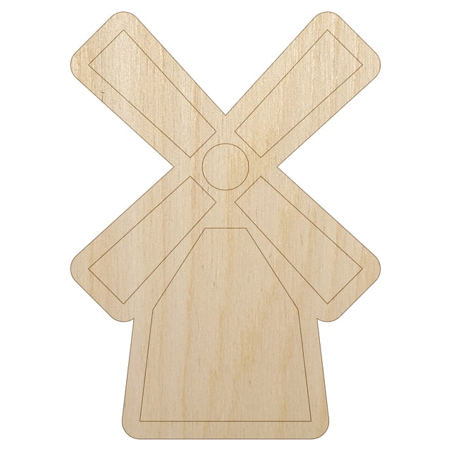 Windmill Netherlands Holland Wood Shape Unfinished Piece Cutout Craft ...