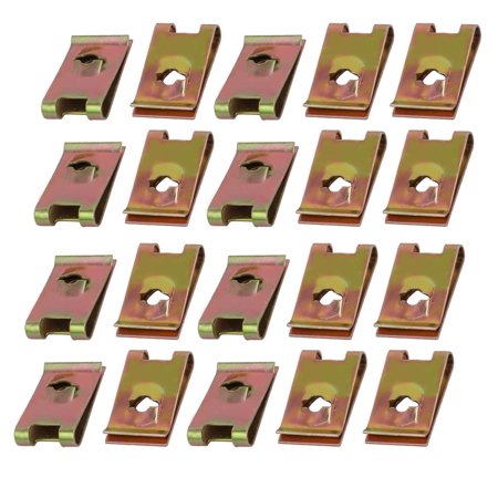 20pcs Speed Fastener U Nut Clip Brass Tone for M4 / ST3.9 Screw Bolt ...