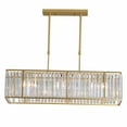 DENEST Modern Crystal Chandelier Rectangular Pendant Ceiling Light LED ...