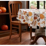 Serafina Home Fall Autumn Flannel Back Vinyl Tablecloth: Traditional ...