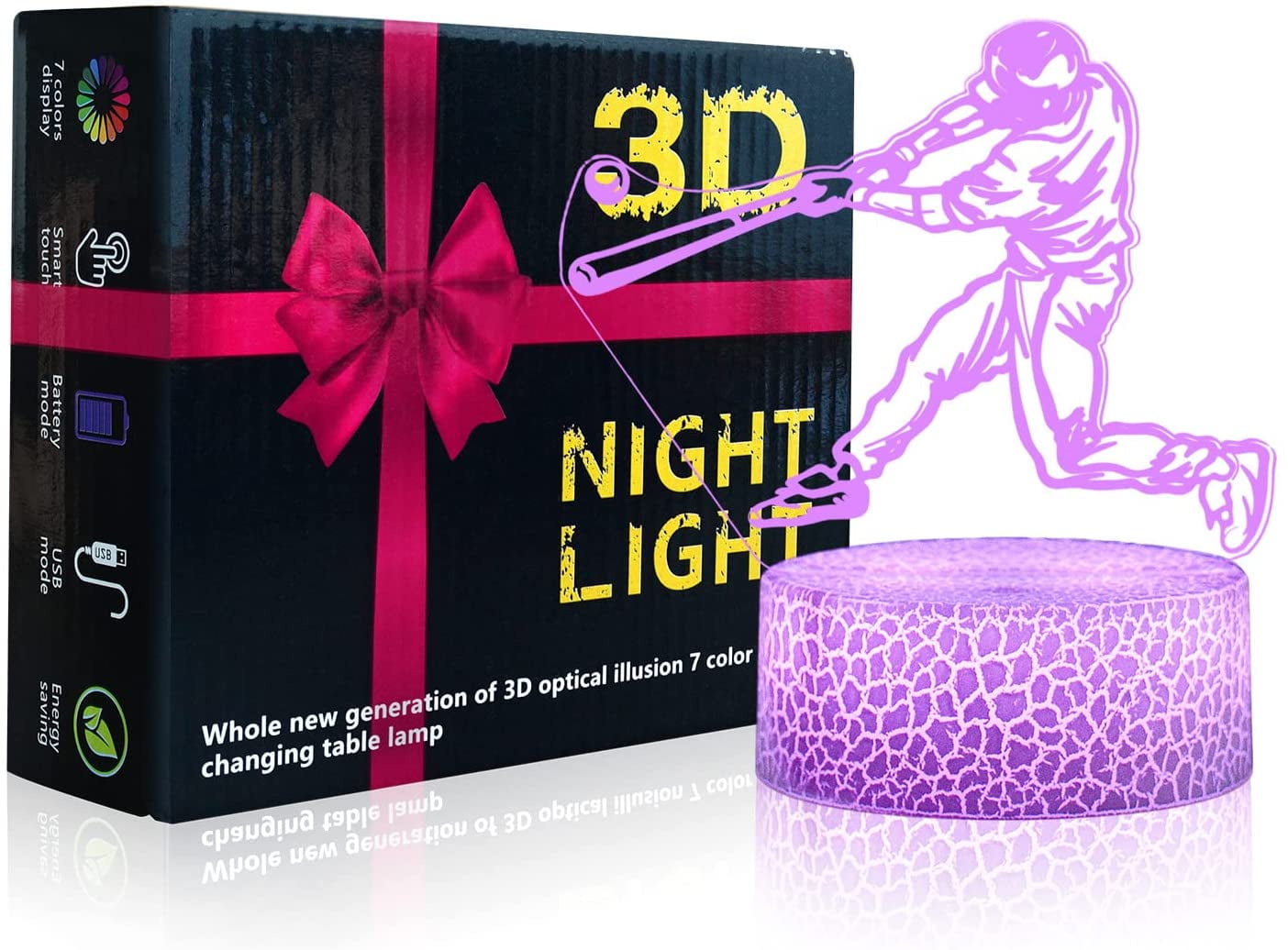 YSITIAN Basketball Gift for Boys 3D Illusion Night Light Table Lamp 16 ...