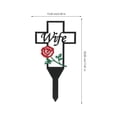 BESTYASH Metal Memorial Yard Stake Cross Multi 1Set for Cemetery Decor ...