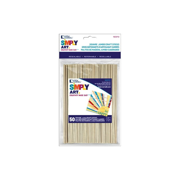 Loew Cornell Simply Art Craft Stick 1x6 SqEnd 50pc - Walmart.com