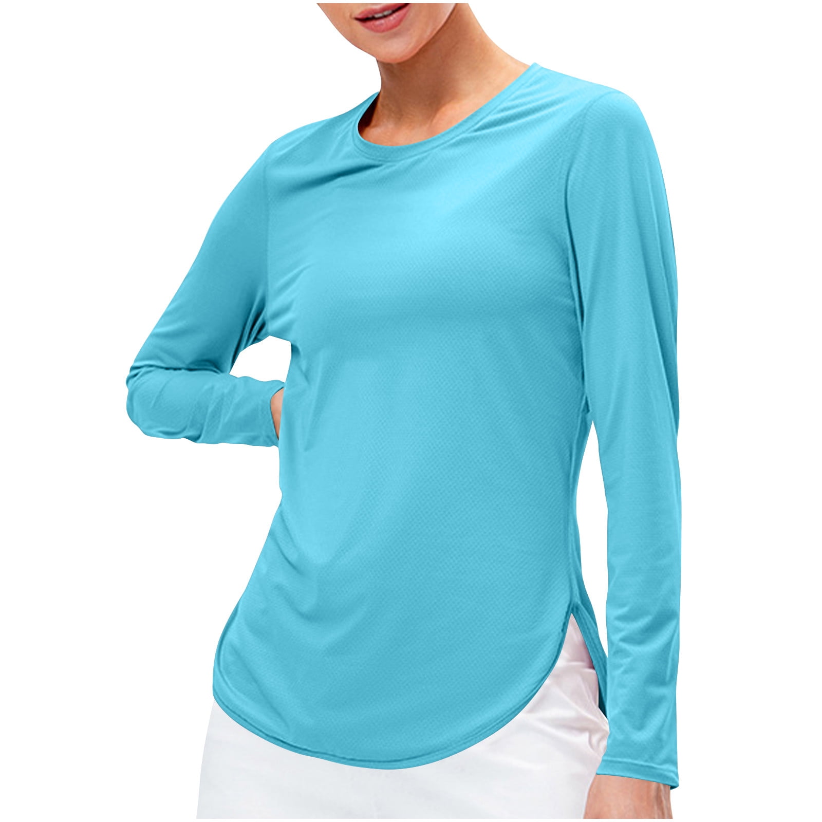 Click here for Aidice Athletic Tops For Women Yoga Round Neck Lon... prices