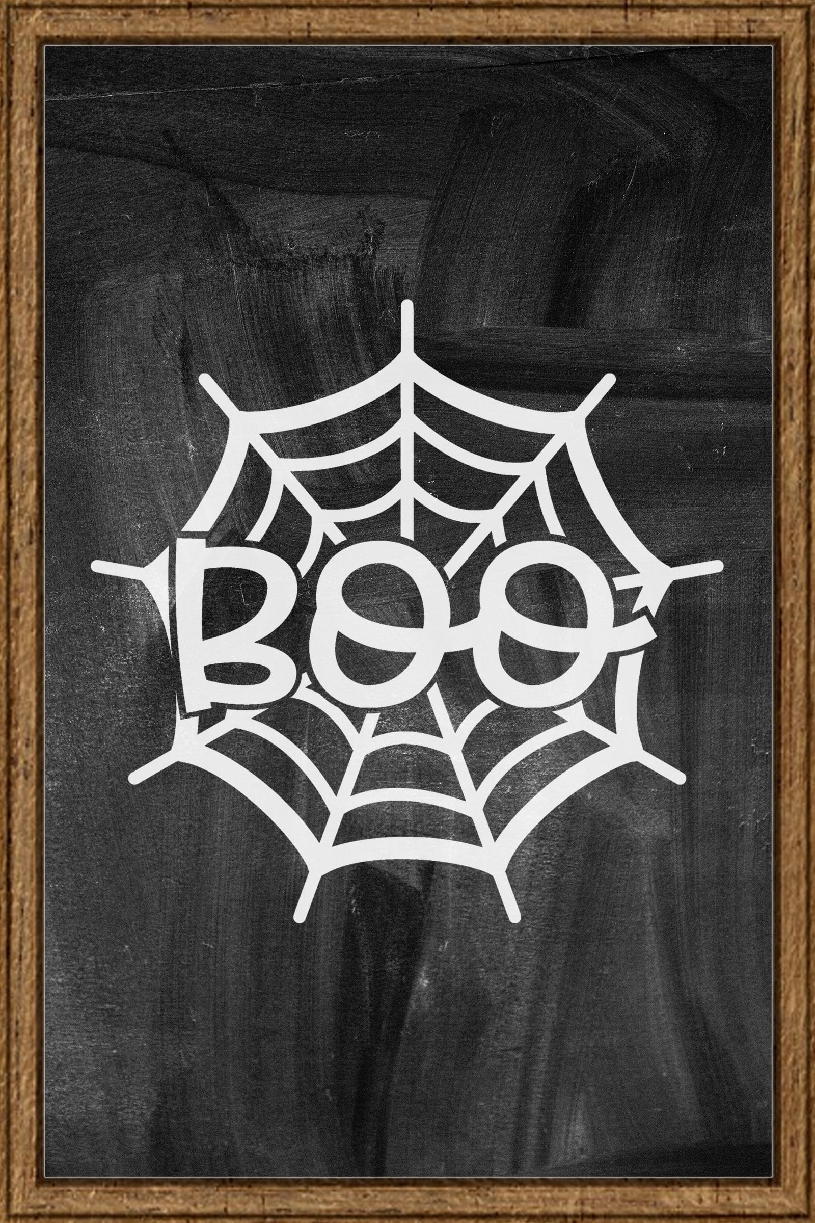 Boo spider web Halloween creepy scary fear ahh scream Tin Sign Chalk ...