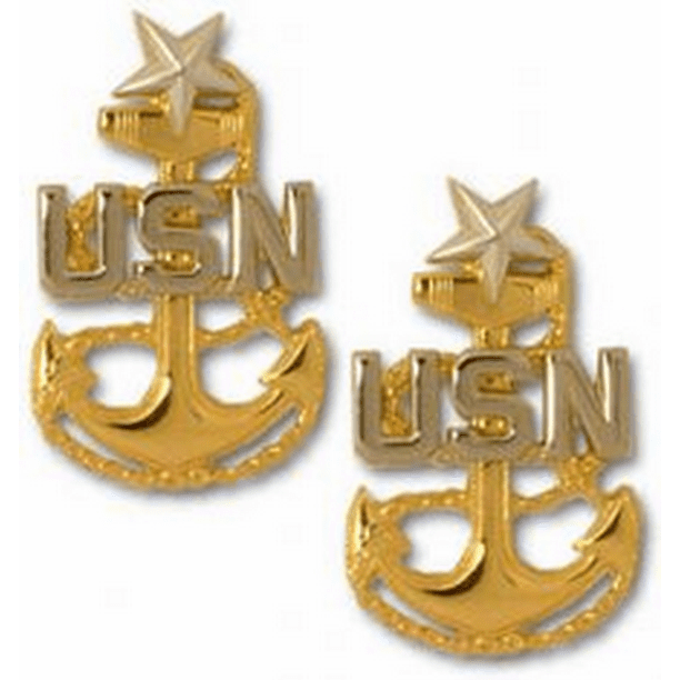 US Navy Senior Chief E8 Collar Rank Insignia - Walmart.com - Walmart.com