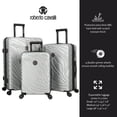 ROBERTO CAVALLI Luxury 3 Piece Luggage Set, Expandable Hard Shell ...