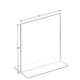 Azar Acrylic 2-Sided Double-Foot Vertical Sign Holder 14" x 11" 10/Pack ...