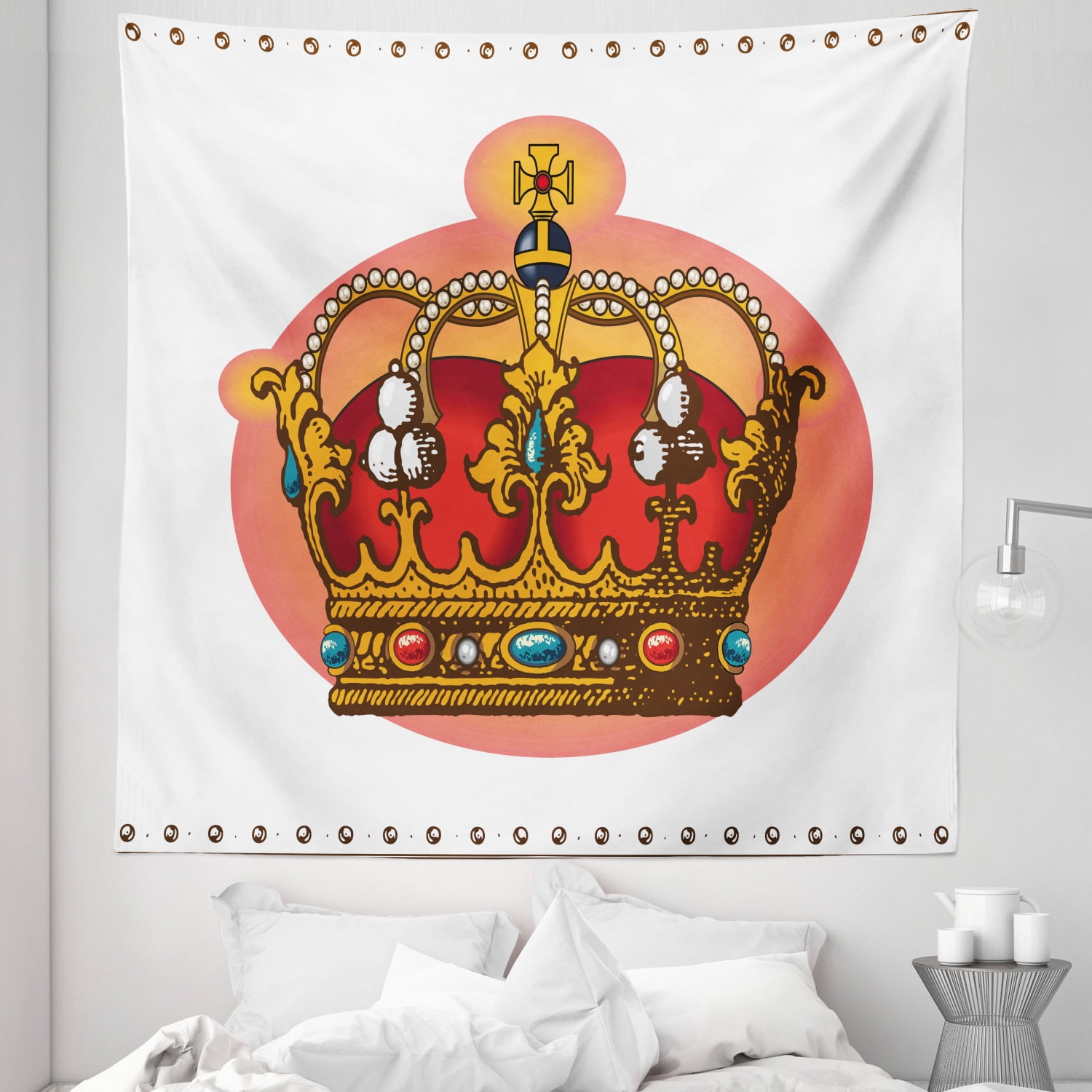 Queen Tapestry, Victorian Baroque Style Crown Design Coronet Adornments ...