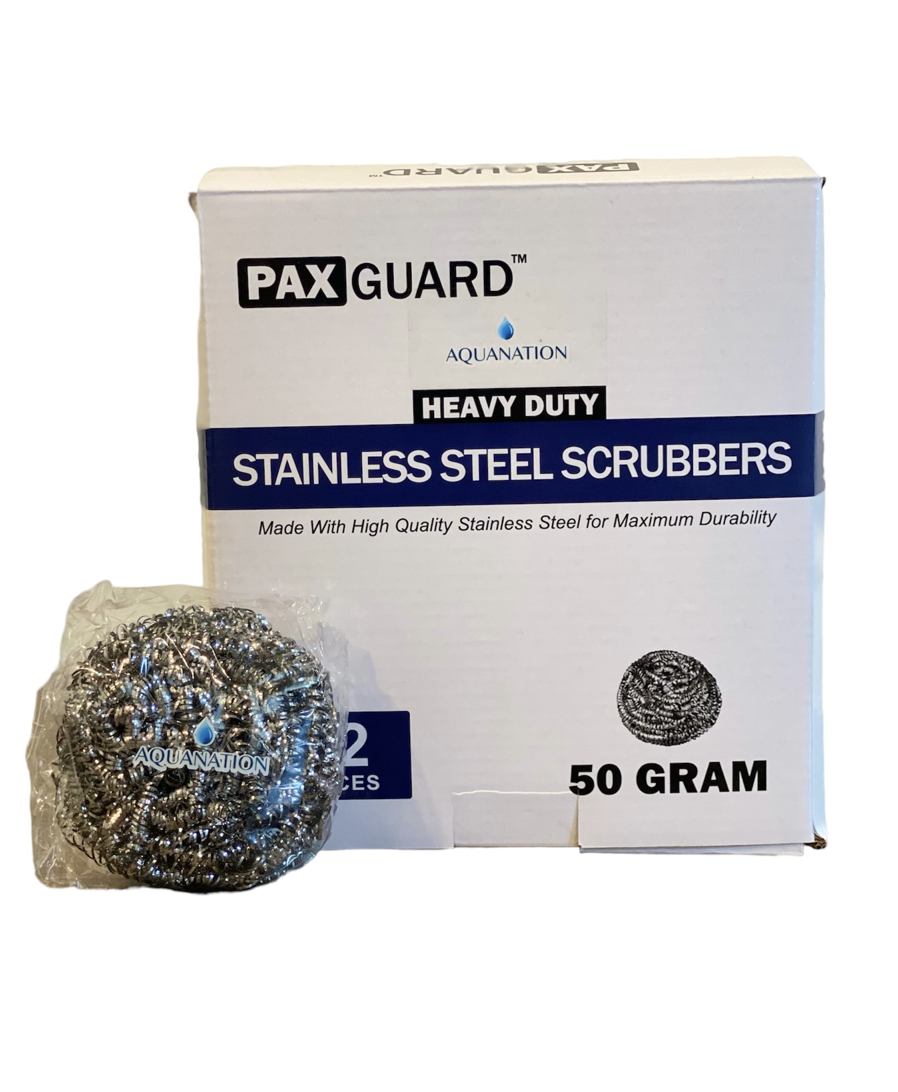 AquaNation Premium Stainless Steel Scouring Pads [Large 50 Gram ...