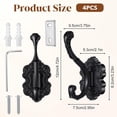 4 Pcs Black Vintage Coat Hooks Decorative Towel Hooks for Bathrooms ...