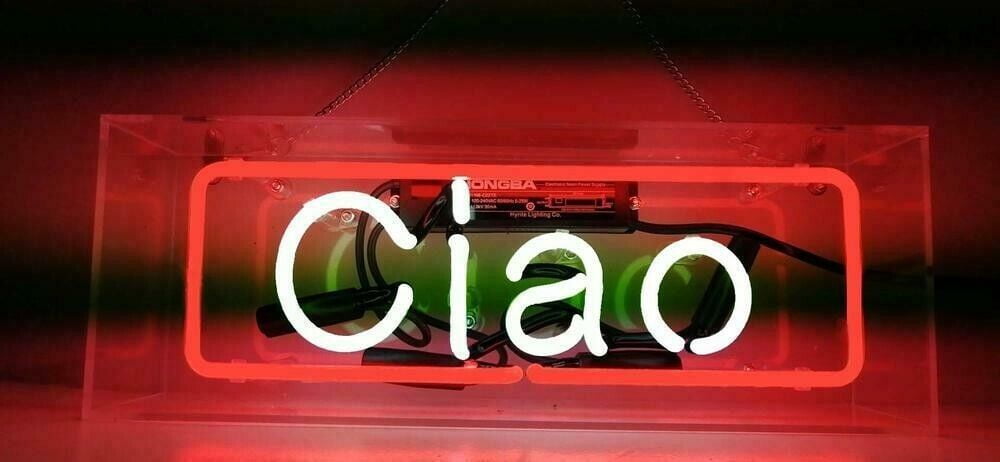 Queen Sense 14" Ciao Neon Sign Acrylic Box Man Cave Pub Bar Wall Decor ...