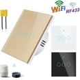 For Tuya Smart Light Switch 3 Gang, WiFi Smart Touch Wall Switch with ...
