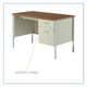 Alera Single Pedestal Steel Desk, 45.25" x 24" x 29.5", Cherry/Putty ...