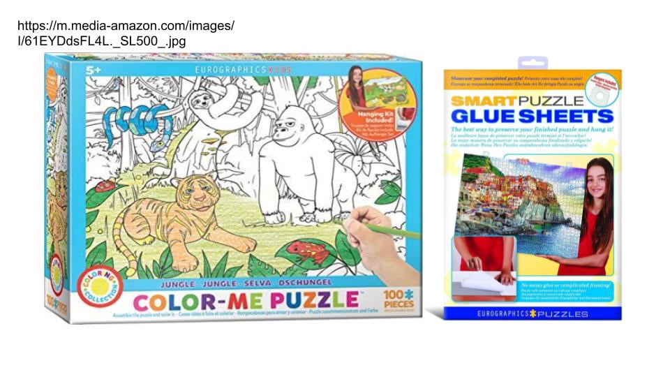 Bundle of 2 |EuroGraphics Jungle Color Me Puzzle (100 Piece) + Smart ...