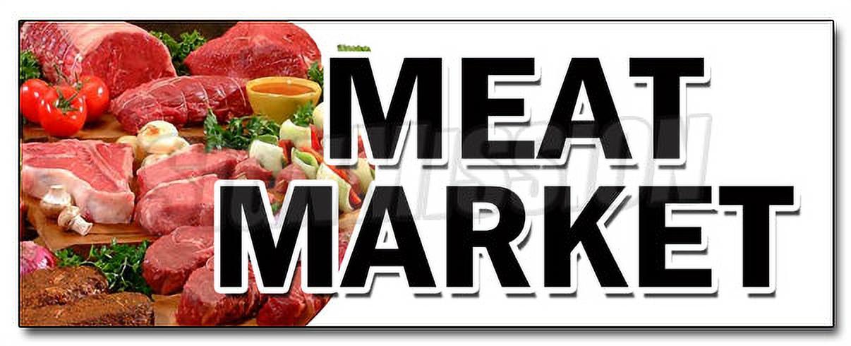 36" MEAT MARKET DECAL sticker butcher gourmet usda prime pork chicken ...