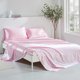 ANMINY Satin Sheets Full Silk Sheets Light Pink Bed Sheet Set Deep ...