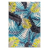 World Rug Gallery Contemporary Tropical Floral Leaves Non Slip Area Rug ...