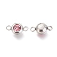 304 Stainless Steel Rhinestone Links Connectors Flat Round Stainless ...