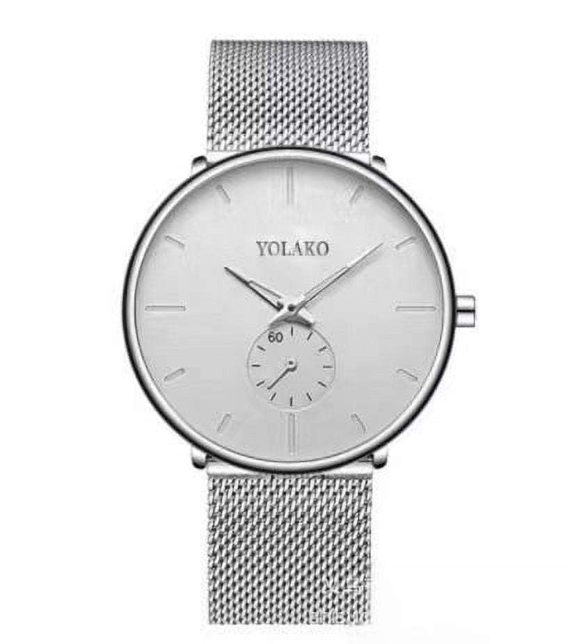 Reloj de cuarzo ultrafino con correa de malla de cuarzo para hombre ...
