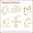 6Pcs Arm Cuff Gold Upper Arm Cuff Bracelet for Women Adjustable Open ...