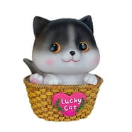 B11702 Funny Cat Stealing Coin to Money Orange Box Kitty Bank Home ...