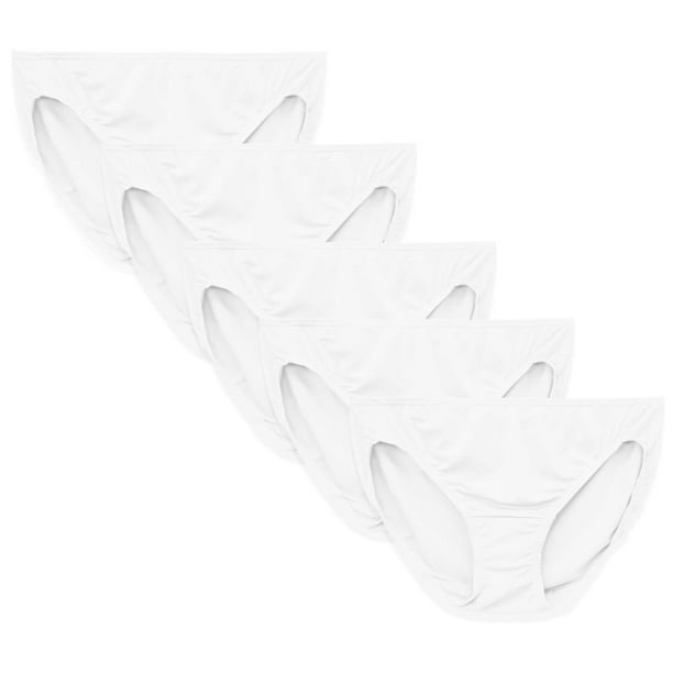Fruit of the Loom Womens Microfiber Bikini Panties, 5 Pack White 5 ...