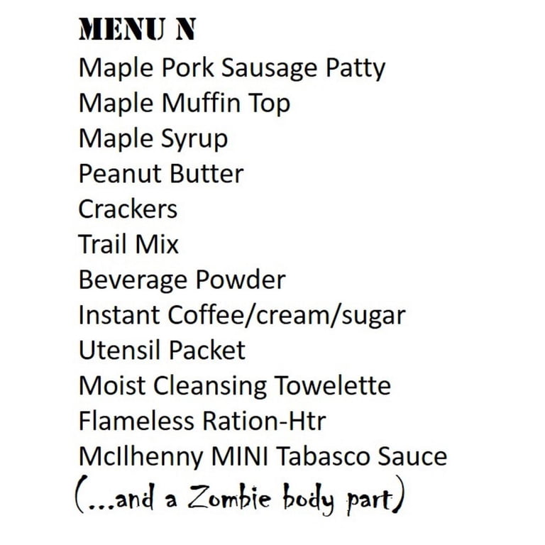 For Sale UK Genuine Military MRE Menu 17 - Pork Sausage Patty Maple ...