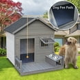 Pefilos 44" Wooden Dog House Outdoor Large Dog Kennel Weatherproof with ...