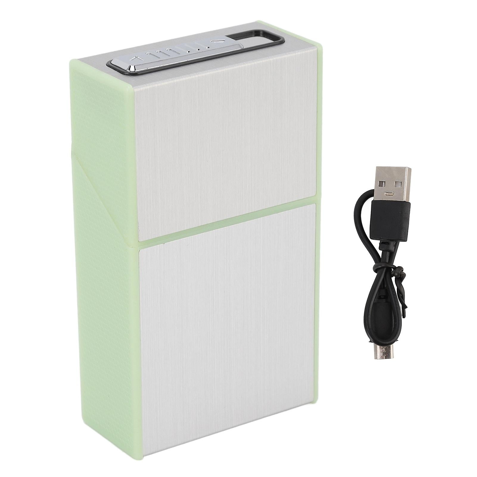 USB Rechargeable Light-Up Cigarette Case with Electric Lighter, Holds ...