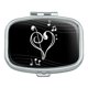 Treble Bass Clef Heart Music Black Rectangle Pill Case Trinket Gift Box ...