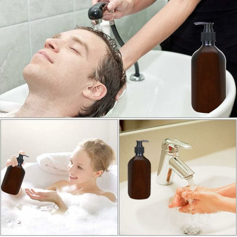 1Pcs Amber Dispenser Bottles 500ML Amber Dispenser Pump Bottles Empty ...