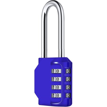 1 Piece Blue，Long Combination Padlock 6.7cm, Waterproof 4-Digit ...