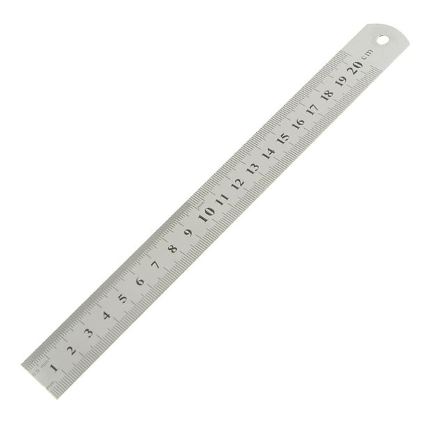 Carpentry Stainless Metal 20cm 8" Dual Side Straight Ruler Measurement ...