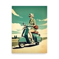 Affixzi Vintage Scooter Wall Art, Mid-Century Poster, Art Print ...