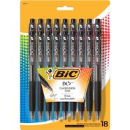 INC 8 CLIP-CLICKS COMFORT GRIP BALL POINT PENS 8 Black Body with Black ...