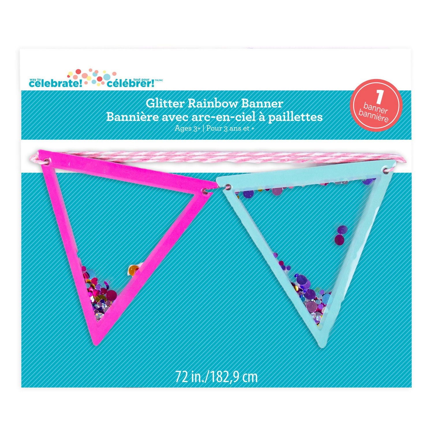 Click here for Way To Celebrate Glitter Confetti Banner prices