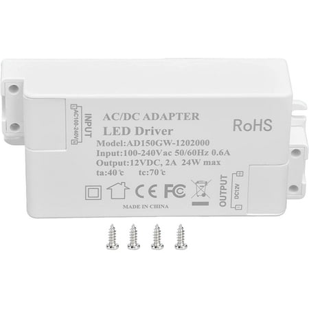 DC12V 24W 2A LED Driver Constant Voltage Transformer Multifunctional ...