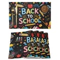 Back to School Placemats Set of 2, Red Fruit Pencils Earth Globe Modern ...