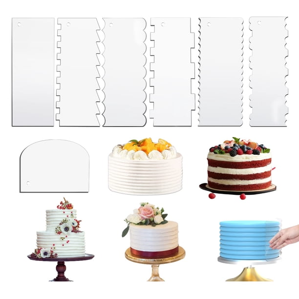 9.4 Inch Cake Scraper and Sided Patterned Edge Stripe Edge Smoother ...