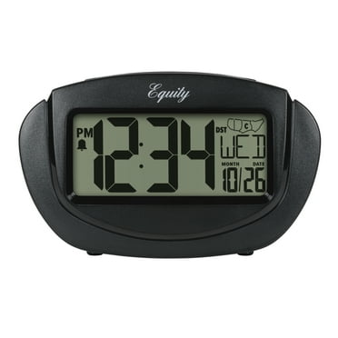"AcuRite 6"" Amber Intelli-Time Digital Alarm Clock, Daylight Savings ...