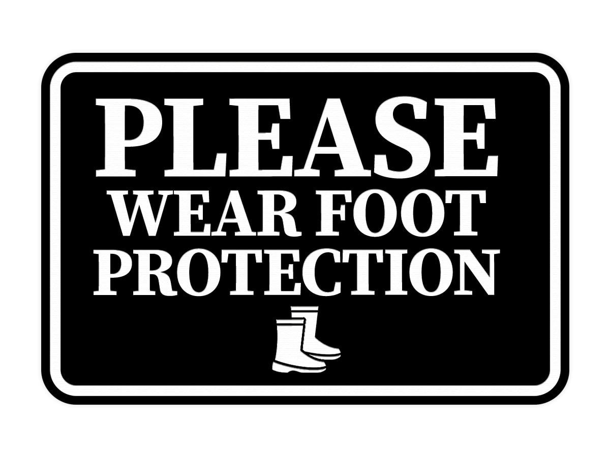 Signs ByLITA Classic Framed Please Wear Foot Protection Sign (Black ...