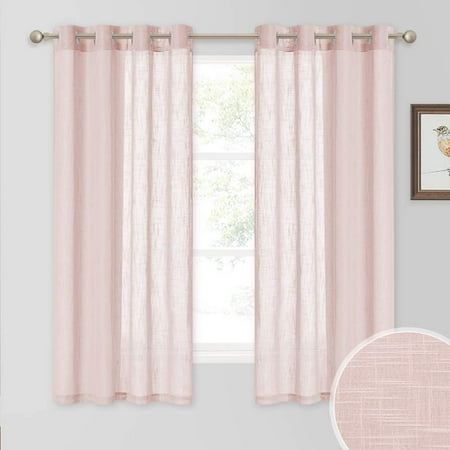 Sheer Curtains White 100 inches Extra Wide Linen Semi Sheer White ...